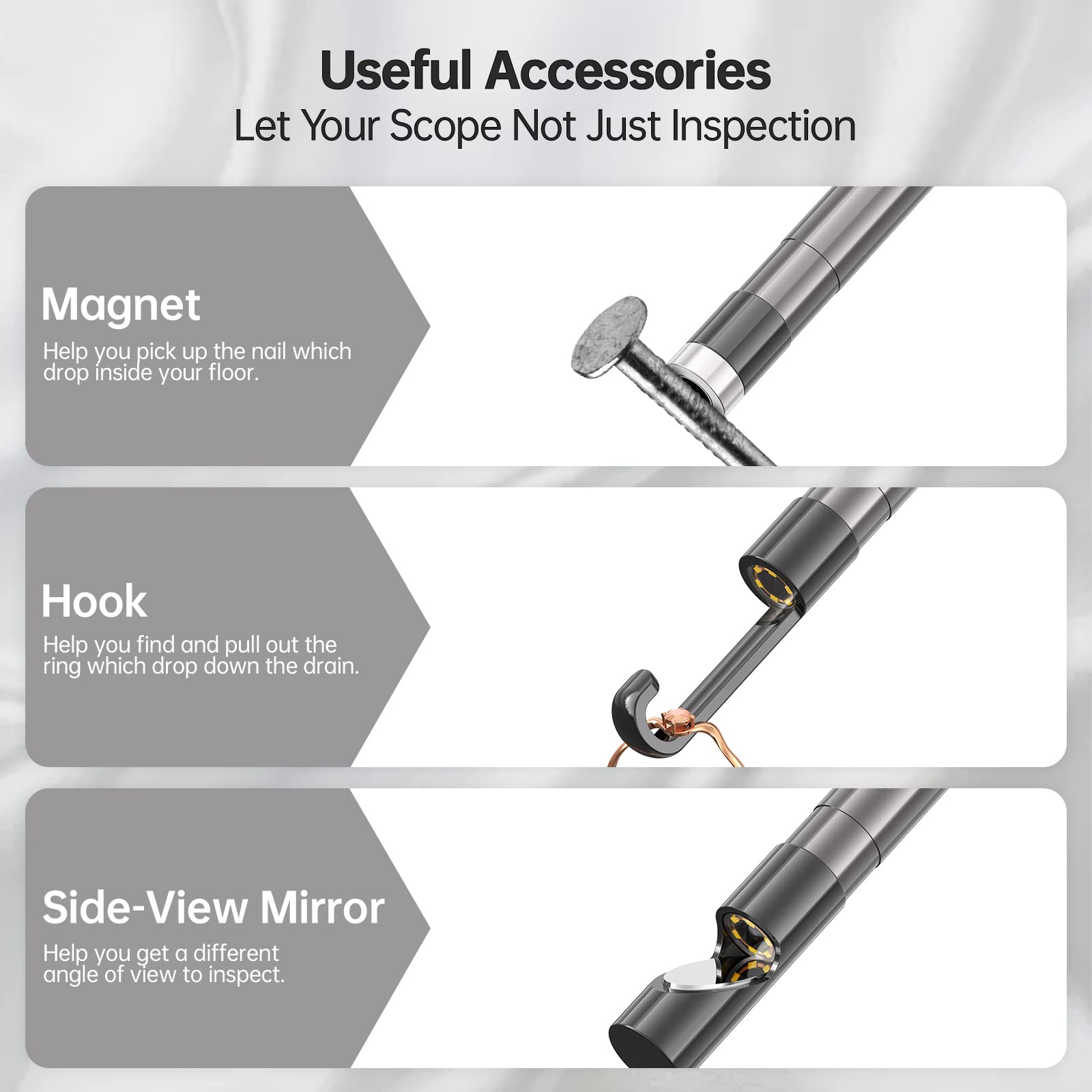 5.5mm Endoscope Camera with Light, Teslong Mechanic Borescope ...