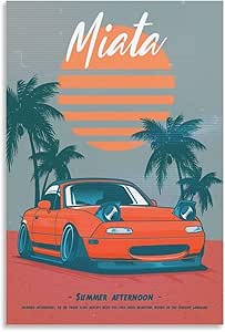 Amazon.com: Alphabet Poster Miata MX5 Jdm Vintage Decor Canvas Art ...