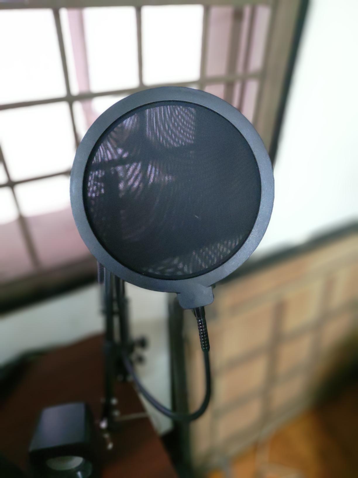Microphone Pop Filter Dual Layer Mic Pop Shield with Clip Stabilizing ...
