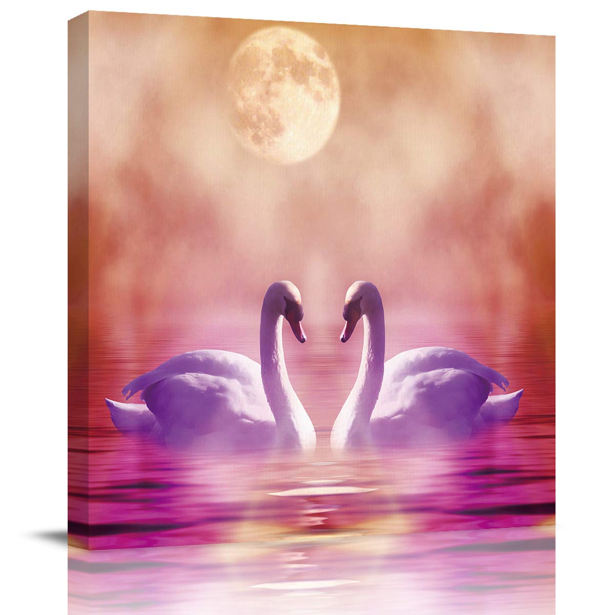 Swans In Love Moon