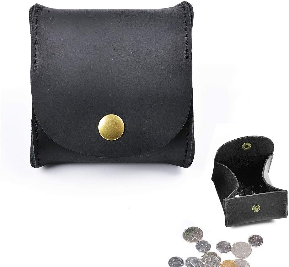 Juland Rustic Leather Moon Pocket Coin Case Genuine Leather Squeeze ...