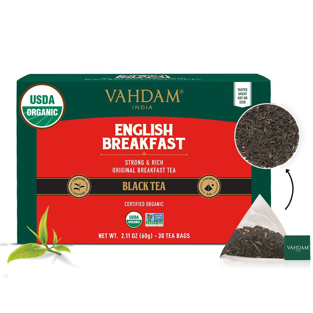 Buy VAHDAM English Breakfast Black Tea Bags (30 Count) High Caffeine ...