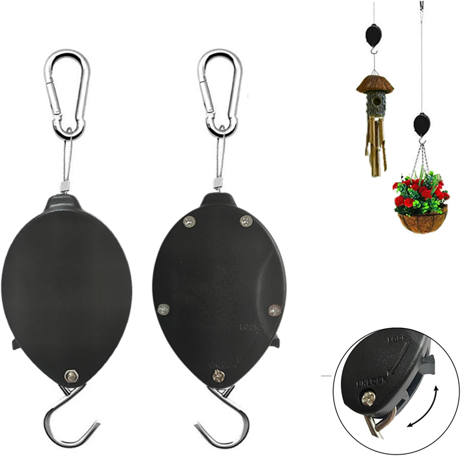 Amazon.com: XuenQu Plant Pulleys for Hanging Plants,Heavy Duty ...