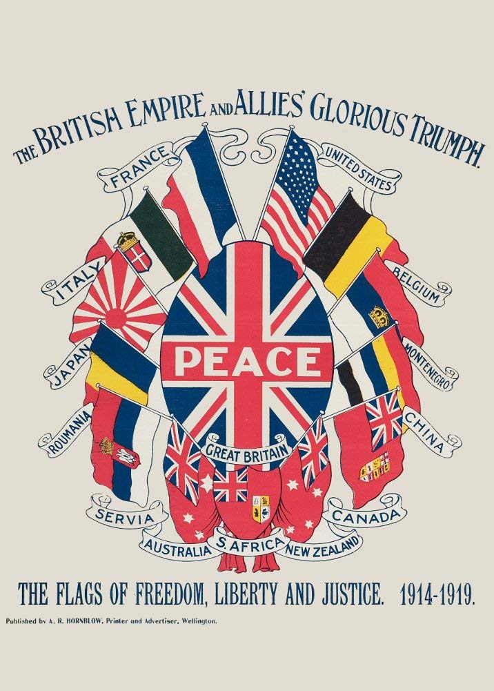 Buy Vintage New Zealand WW1 Propaganda 'The British Empire and Allies ...