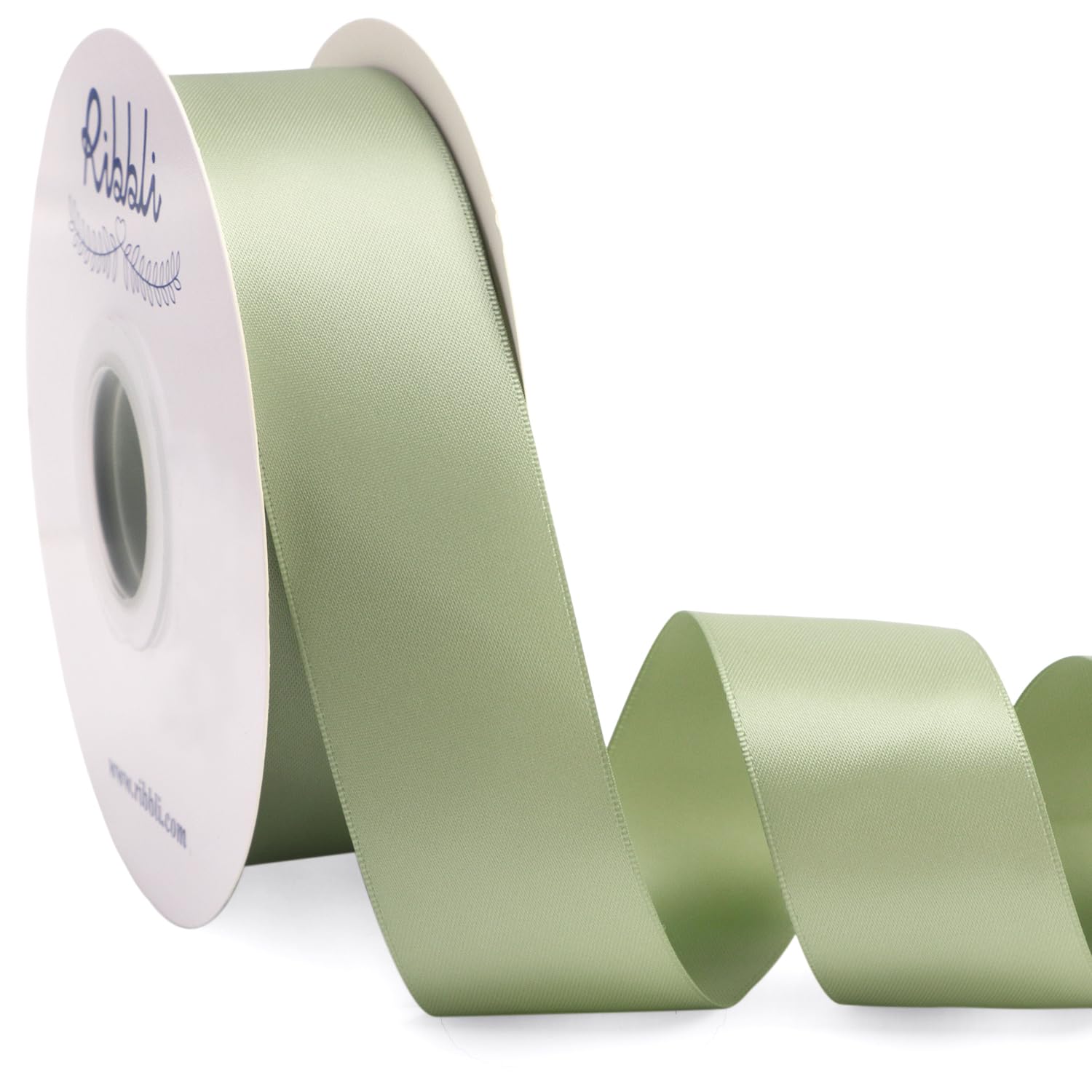 Amazon.com: Ribbli Sage Green Satin Ribbon Double Faced Satin 1-1/2 ...