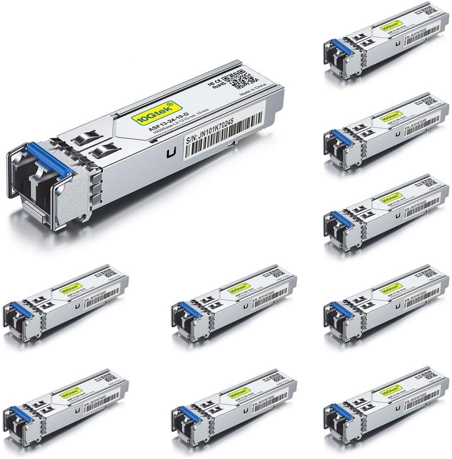 [10 Pack] 1G SFP LX LC Singlemode Module - 1000Base-LX Mini-Gbic ...