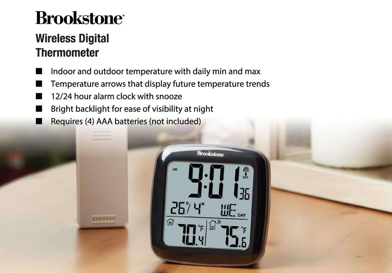 Brookstone Indoor Outdoor Thermometer 5” Indoor Outdoor Thermometer