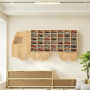 Amazon.com: Wood Toy Car Display Rack, Holds 42 Diecast Cars Model Car ...