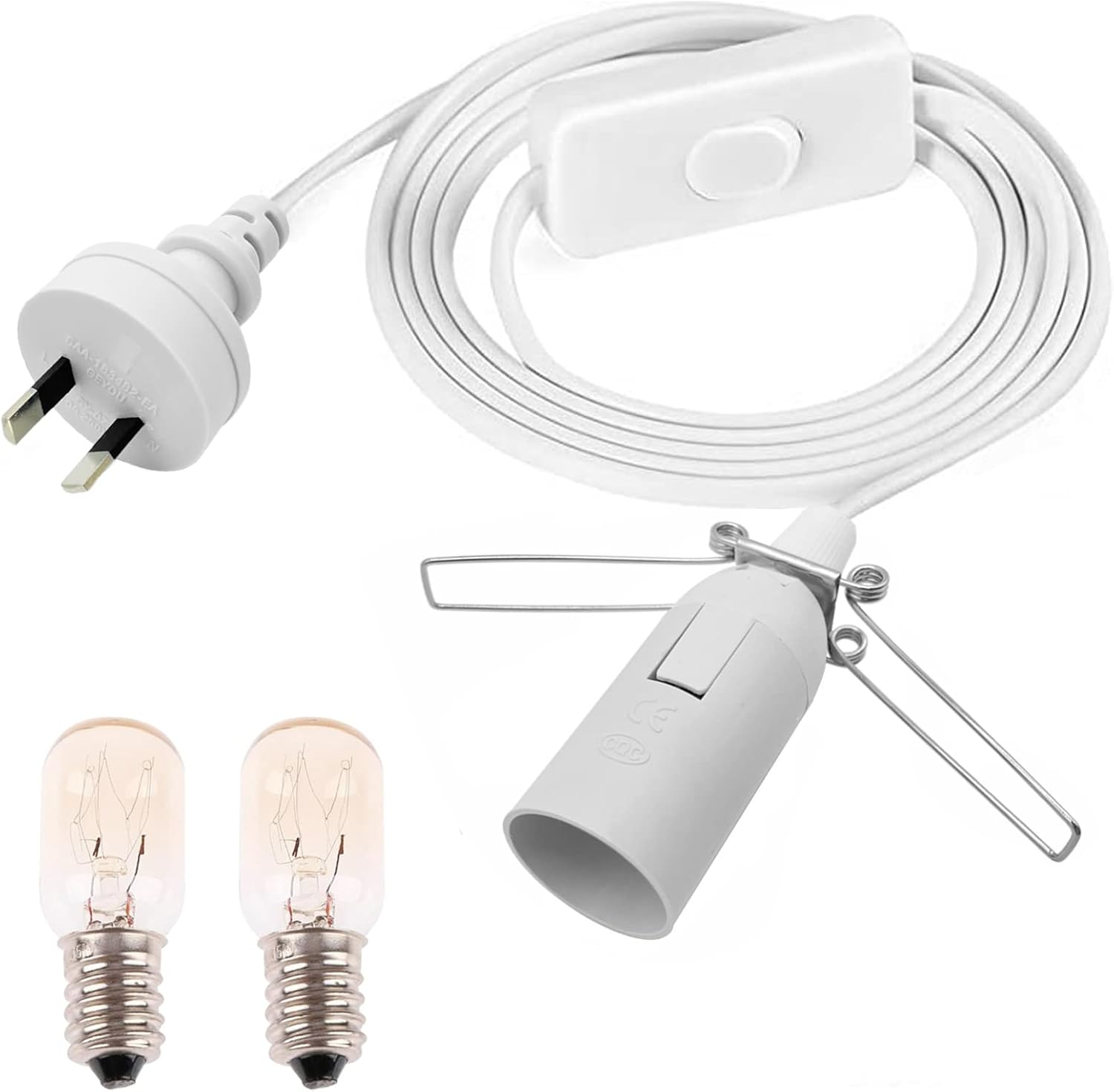 Salt Lamp Power Cord 1.8m Cable with 2 Free E14 Bulbs, Salt Lamp Cord ...