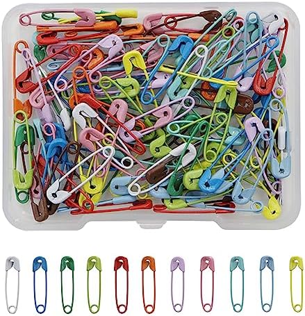 SAVITA 120pcs Safety Pins with Clear Case, 19mm Assorted Black Nickel ...