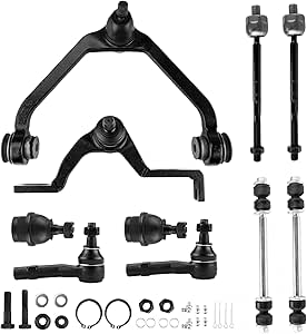 Amazon.com: Torchbeam 10Pcs Front Upper Lower Control Arms, Suspension Kit with Ball Joint Tie ...