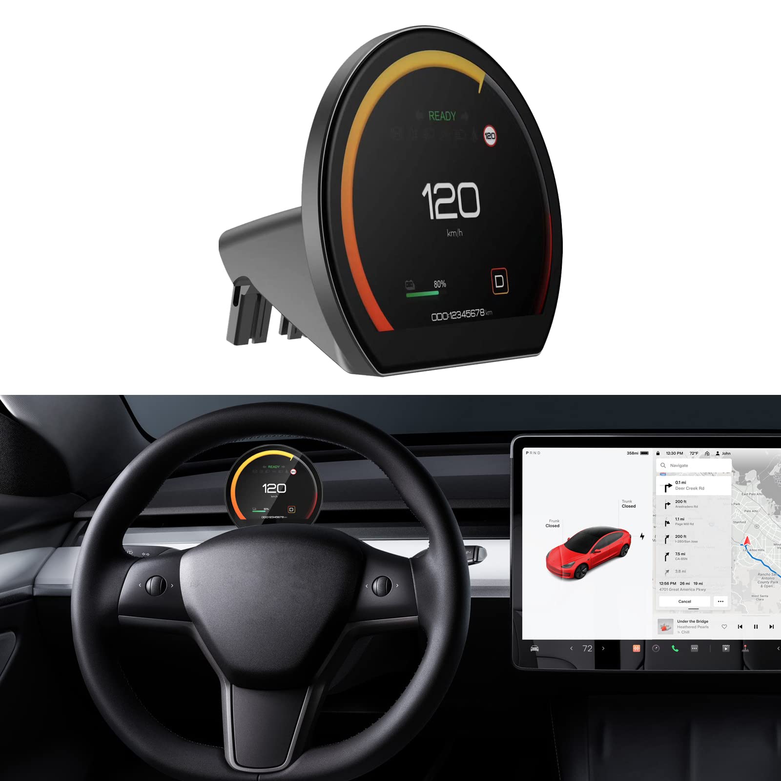 Amazon.com: Tesla Mini Dashboard Display for Model 3/Y Head Up Display ...