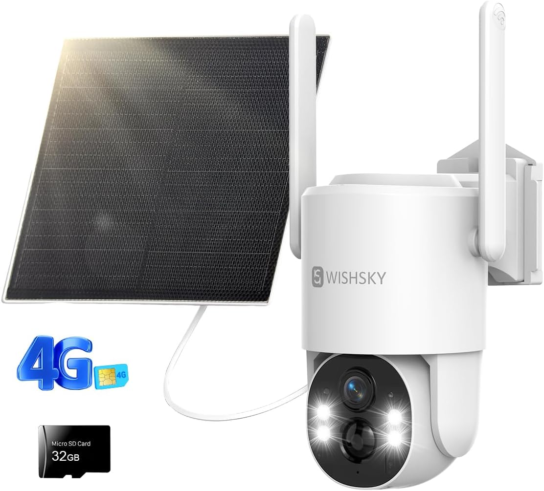 Amazon.com : 4G LTE Cellular Security Camera Wireless Outdoor Solar ...