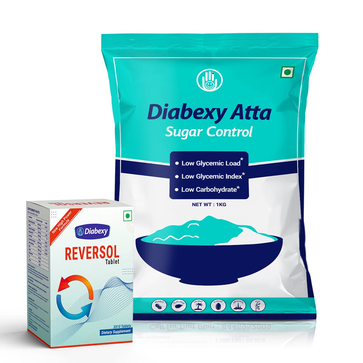 Diabexy Atta Sugar Control for Diabetes1kg with Diabexy Reversol- 30 ...