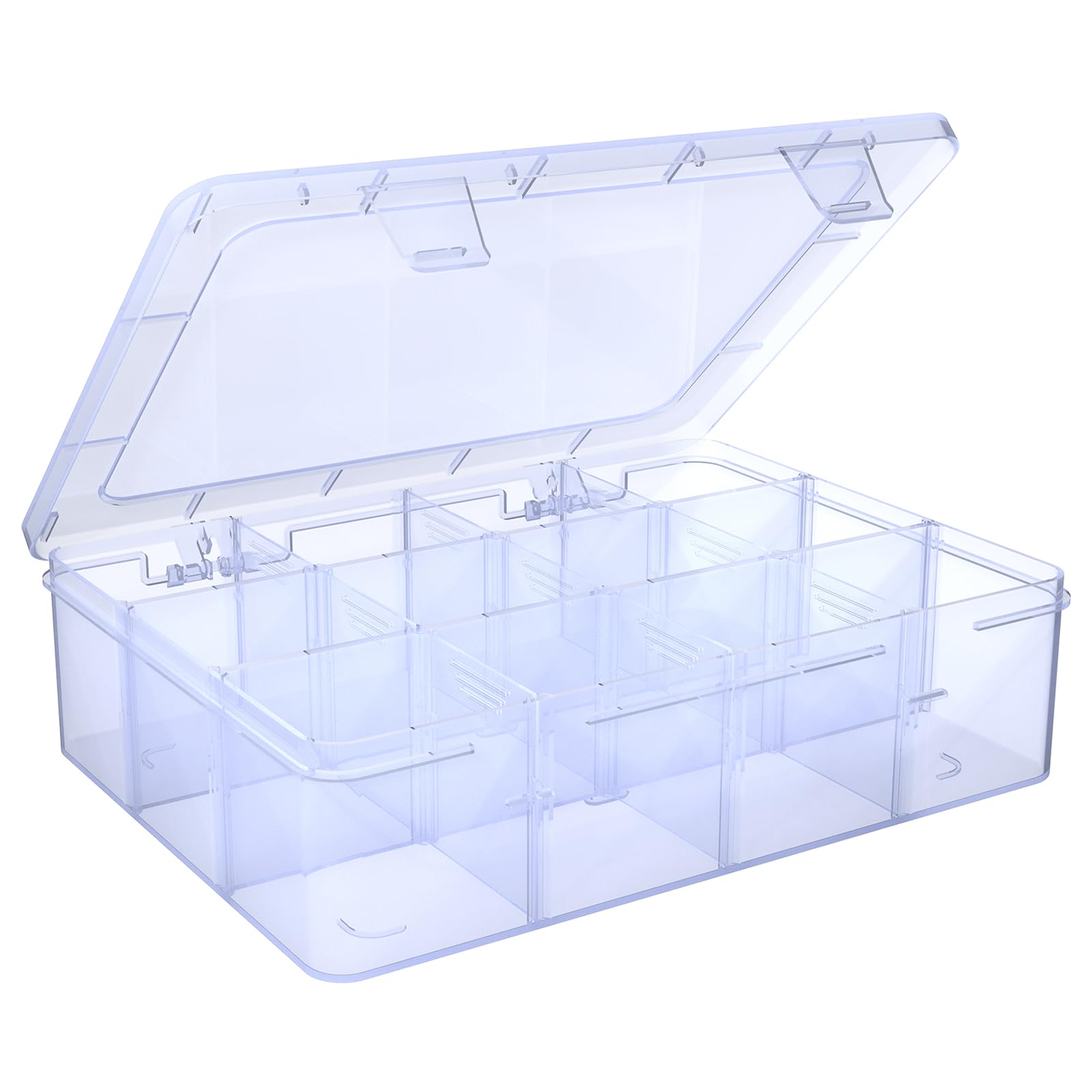 Amazon.com: SRNYJAO Plastic Organizer Tackle Box, Large 12 Grids Clear ...