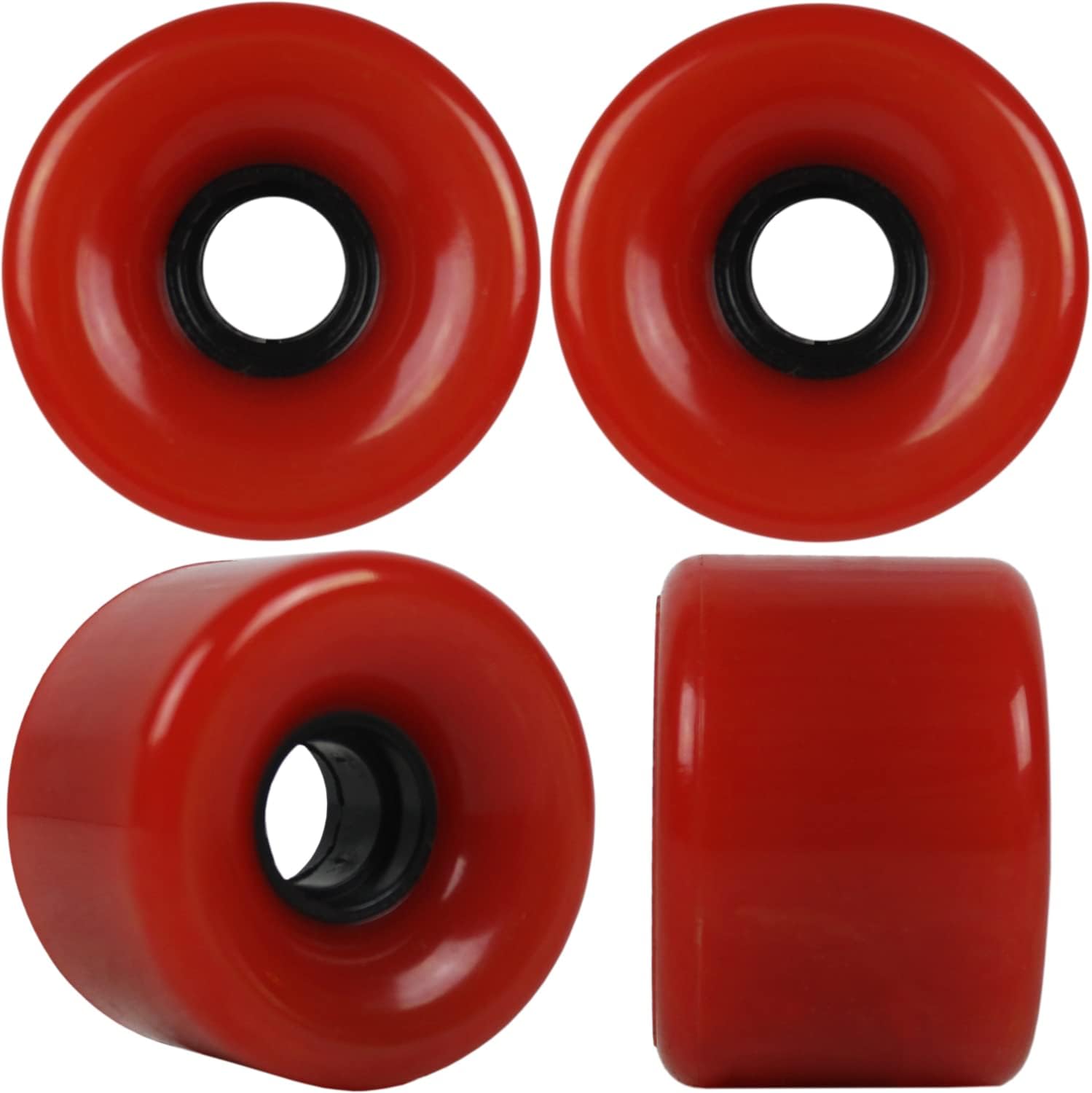 Amazon.com : Longboard Cruiser Wheels Set 64mm x 44mm 84a Dark Red USA ...