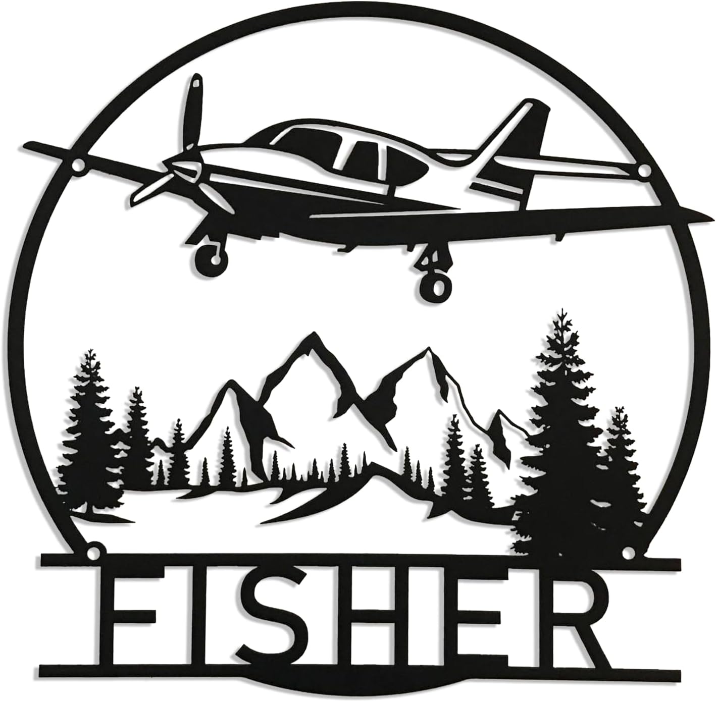 Amazon.com: Custom Airplane Metal Wall Art,Personalized Airplane Name ...