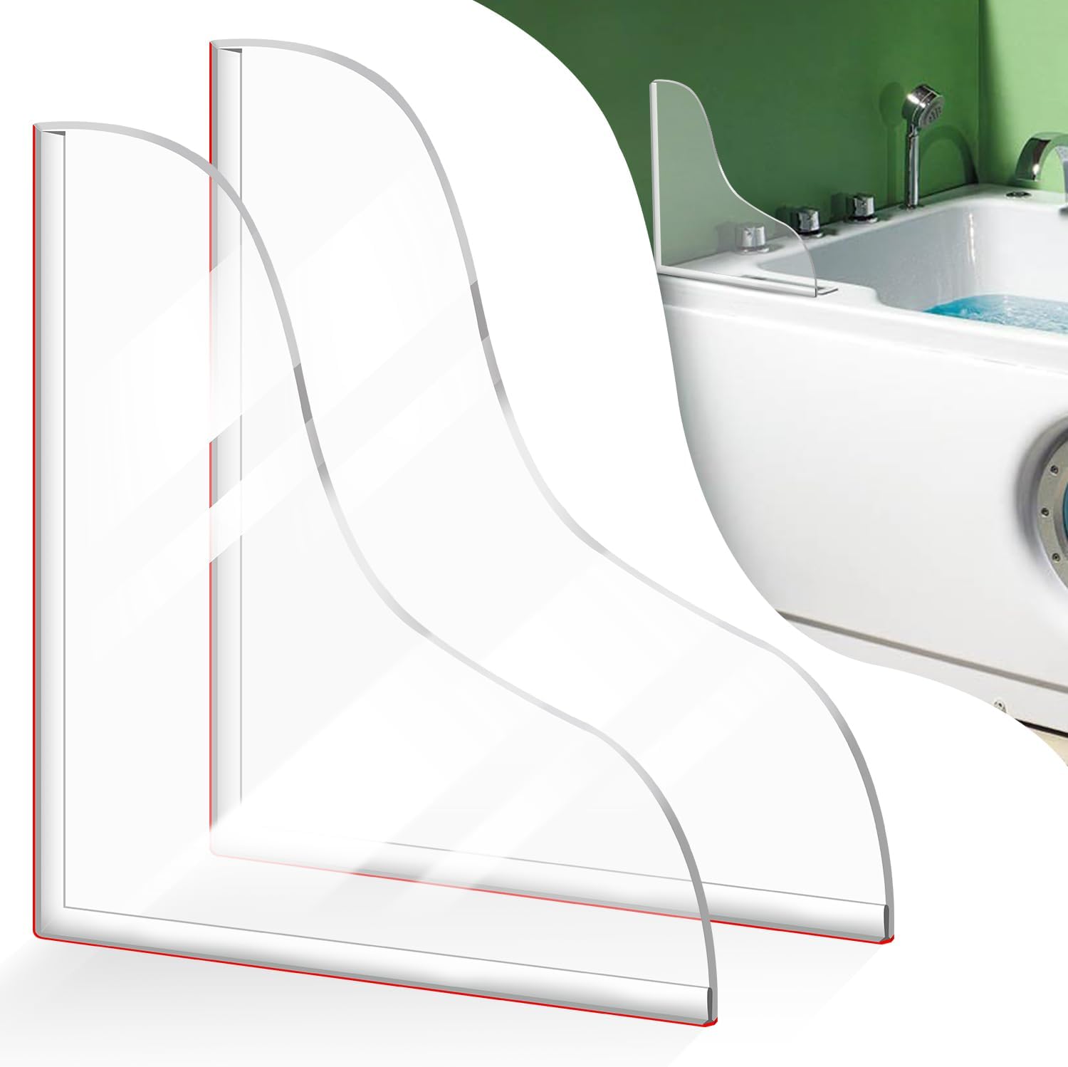 Amazon.com: Honitra Bathtub Shower Splash Guard, 2Pcs Classic Style ...