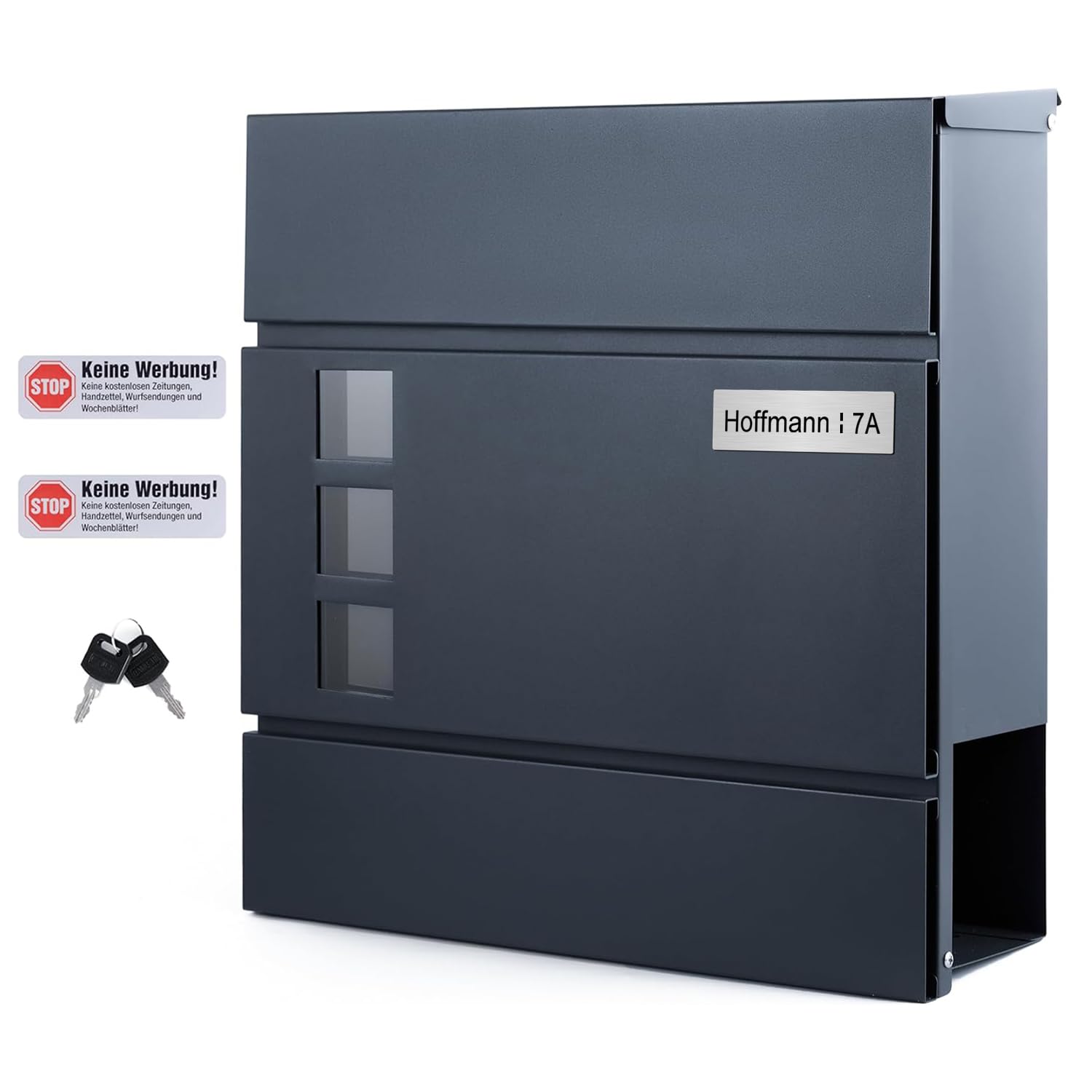 Zedelmaier XXL Personalisiert Briefkasten mit Edelstahl Namensschild ...