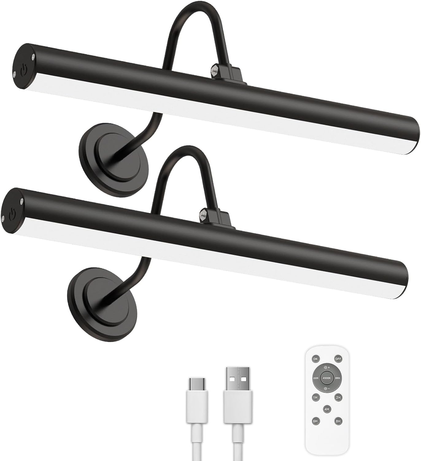Bridika 2 Pack Picture Light Battery Operated, Rechargeable Picture ...