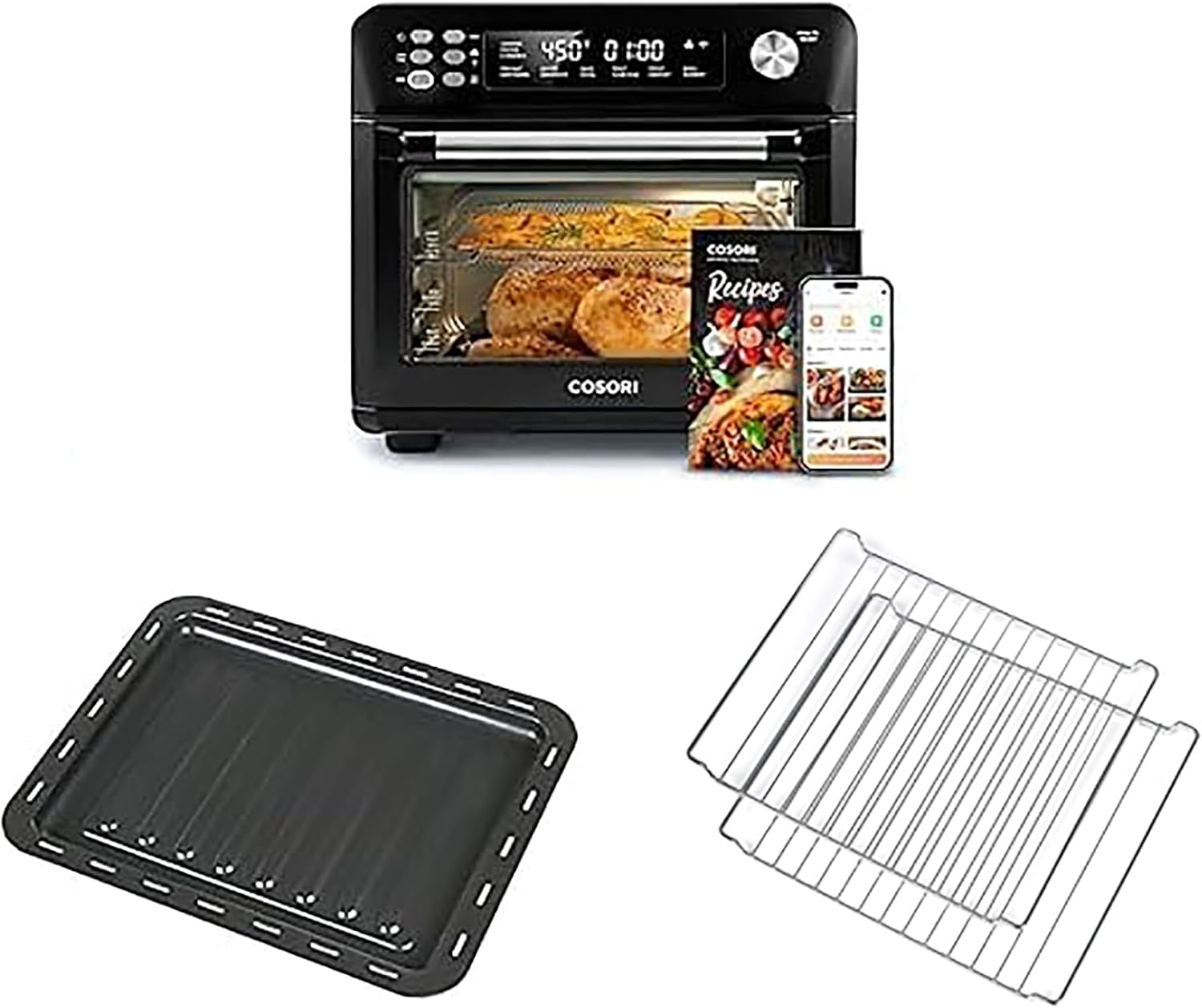 Amazon.com: COSORI Air Fryer Toaster Oven with Food tray and Oven Rack ...