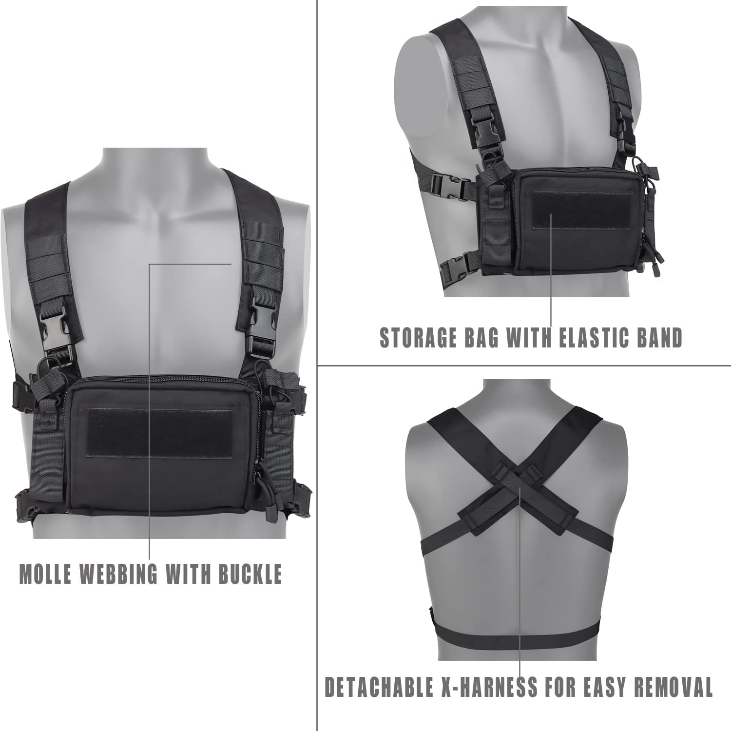 Buy Tactical Assault Chest Rig 500D Molle Multicam Tactical Vest with ...