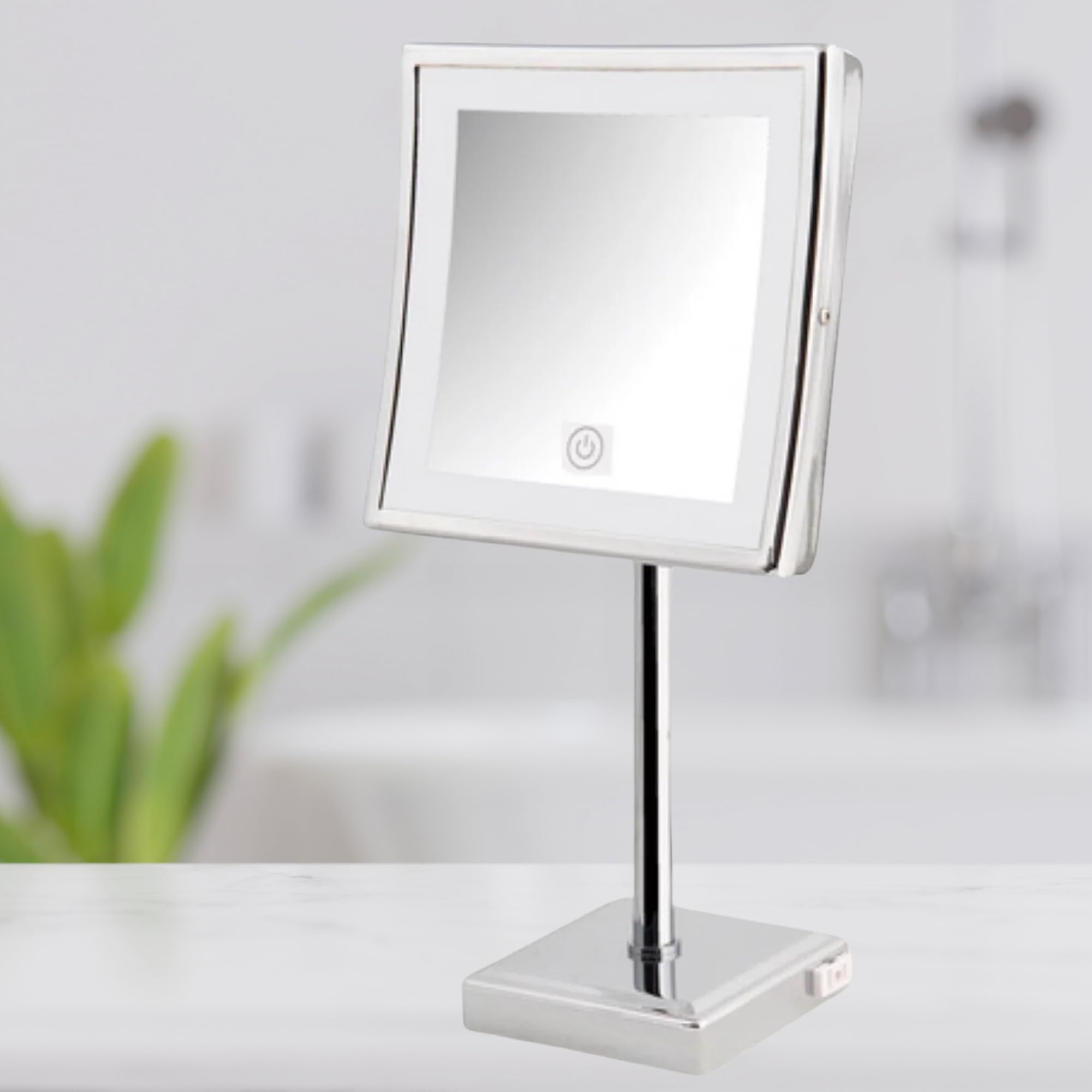 Jerdon Hl65n Lighted Mirror 5x Stylish Cosmetic Mirrors, Vanity