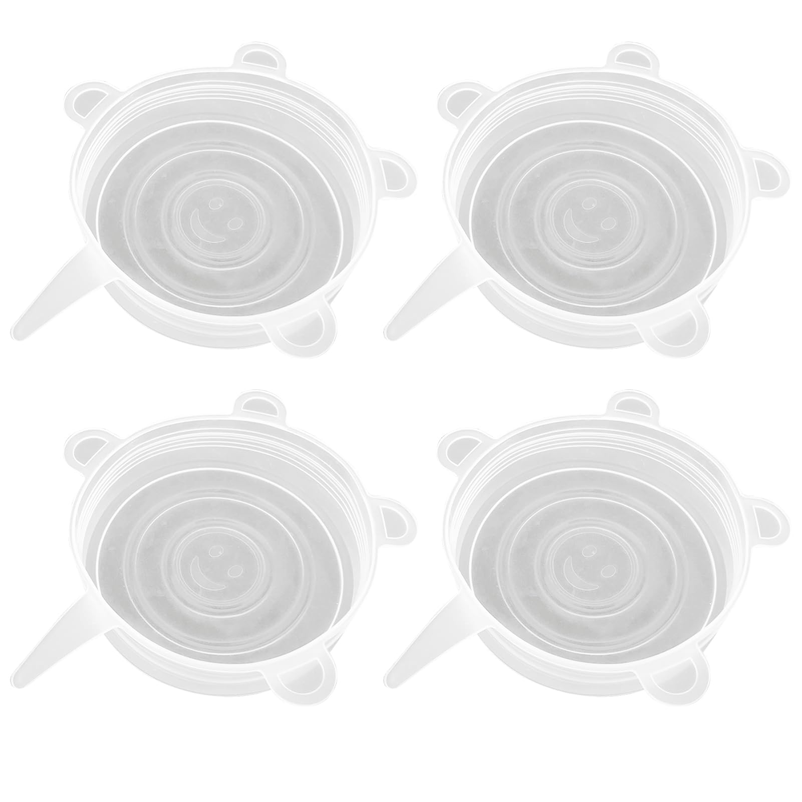 4Pack Same Size Silicone Stretch Lids, Expandable Silicone Food Storage ...