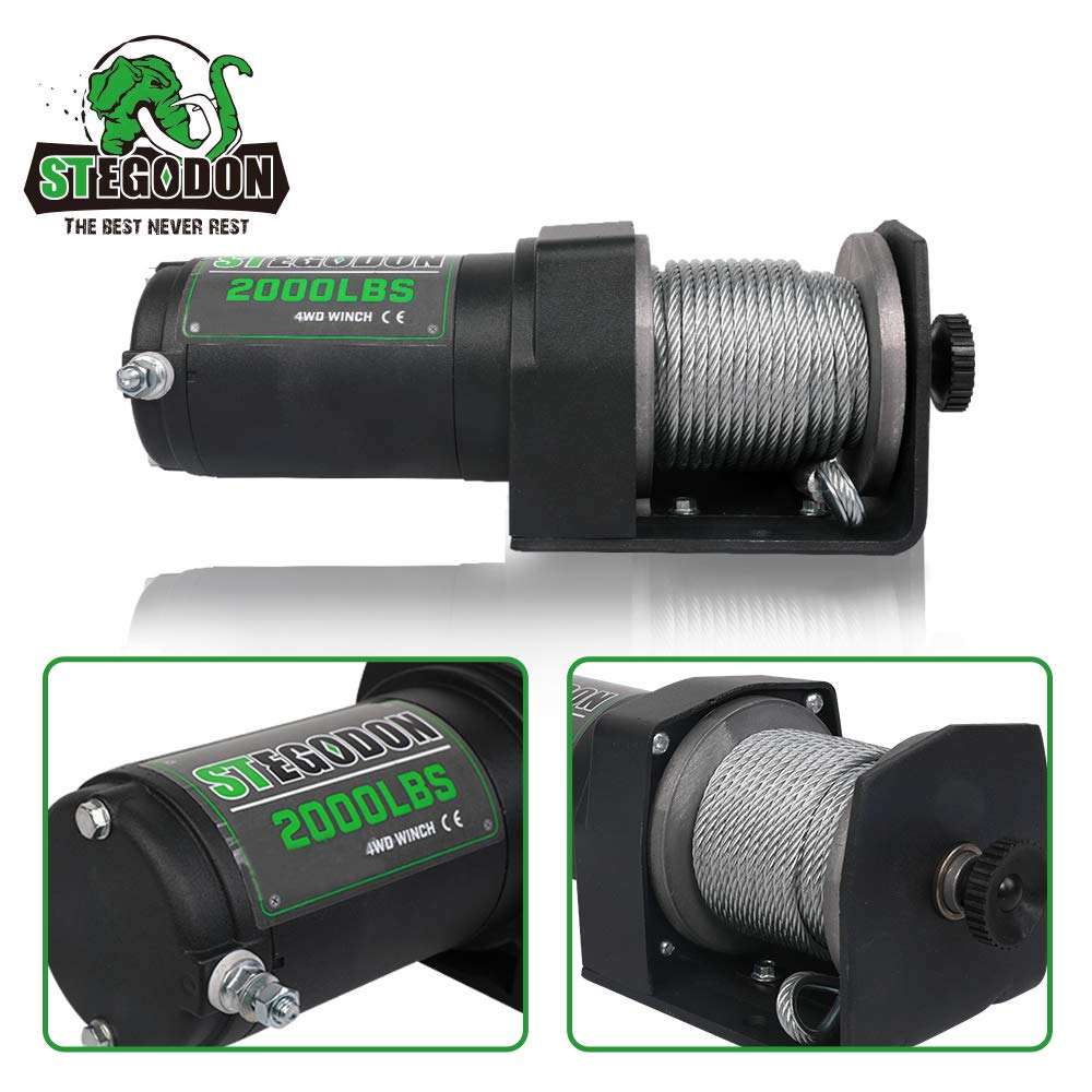 Snapklik.com : STEGODON 2000 Lb Load Capacity Electric Winch,12V Steel ...