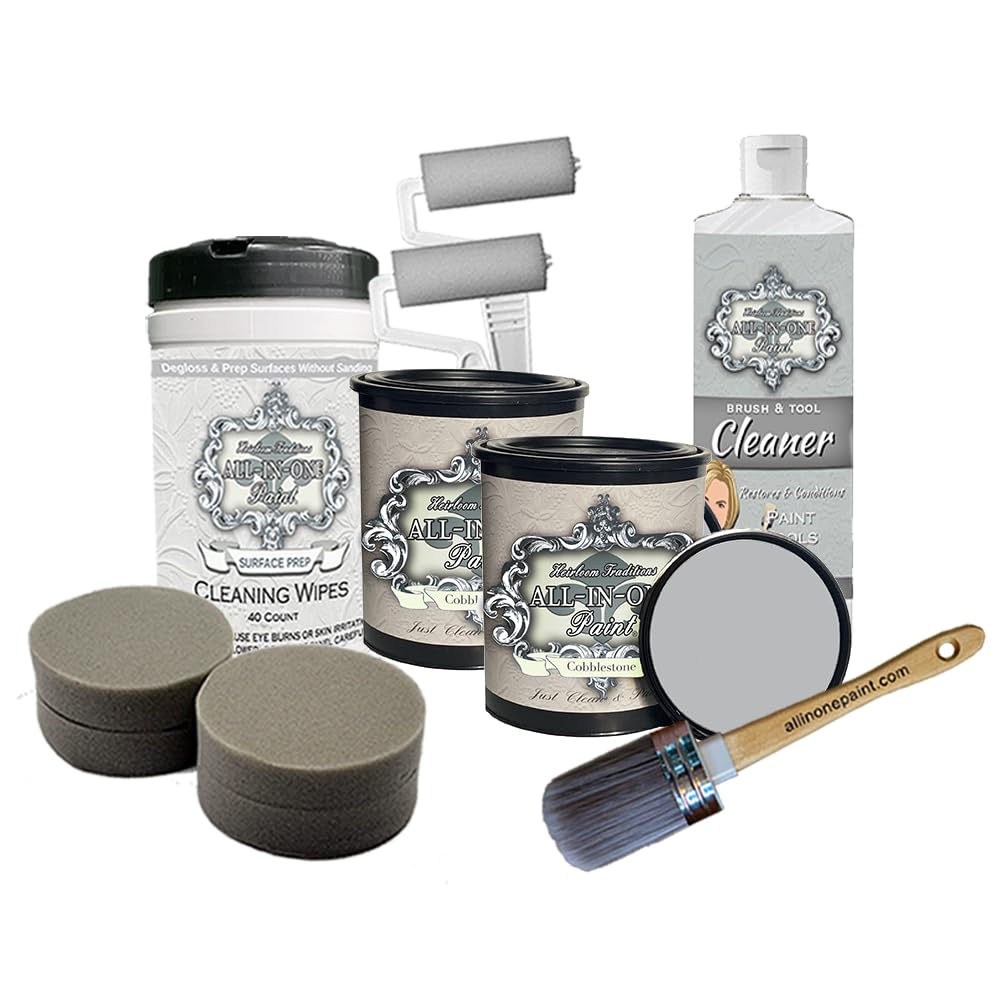 ALL-IN-ONE Paint, 2 Quart Cabinet Paint Bundle and Kit, Cobblestone ...