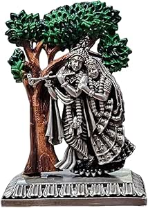 Amazon.com: Vishaka Arts Radhe Krishna Idol in Pure 925 Silver/Radha ...