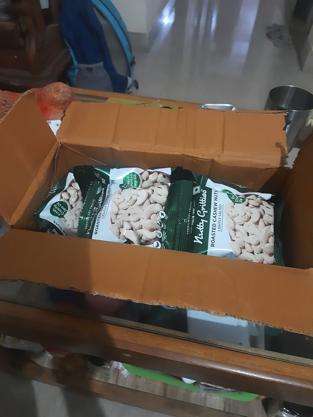 Nutty Gritties Premium Jumbo Cashews W240, 210g (21g x 10) | Roasted & Lightly Salted | Non ...