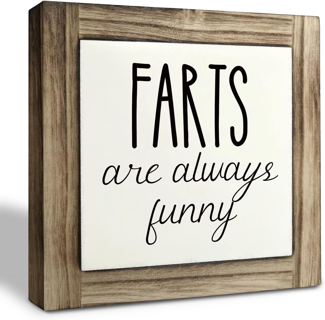 Amazon.com: Rustic Farts are Always Funny Bathroom Wood Box Sign Humor ...