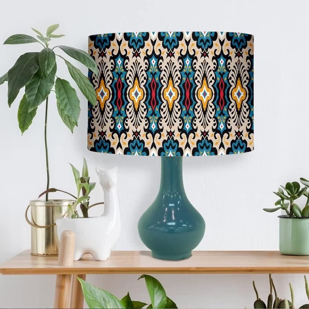 Mandala Flower Cylinder Lamp Shade Decorative , Ethnic Style Drum ...