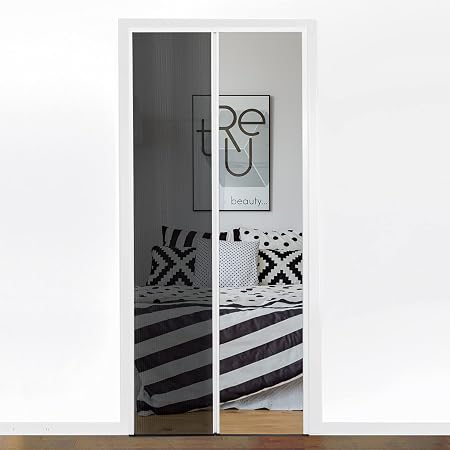 MaKefeile Retractable Sliding Metal Frame Screen Door Indoors Security ...