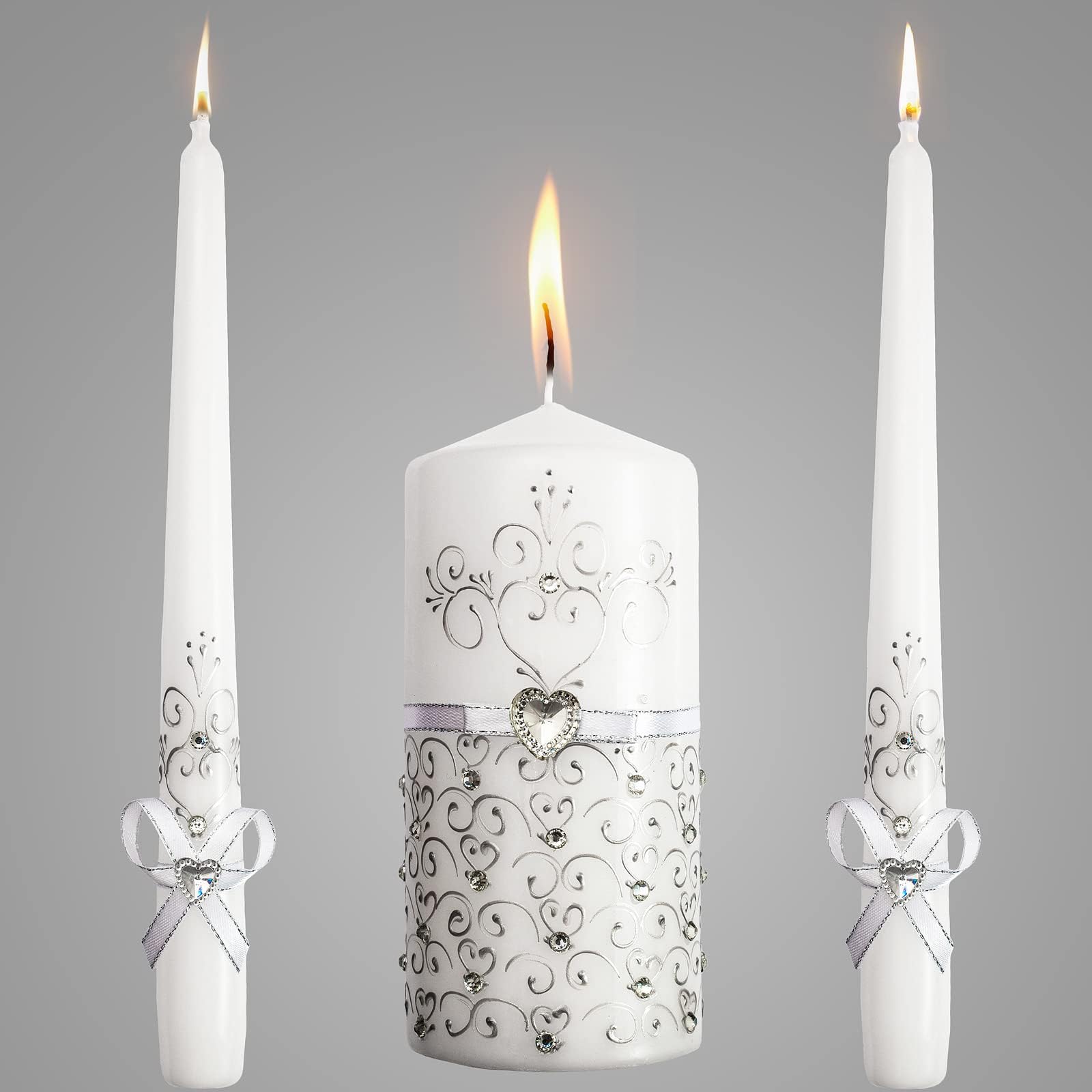 Amazon.com: Unity Candles for Ceremony - 3 Pcs 6" Pillar & 2 10" Tapers ...