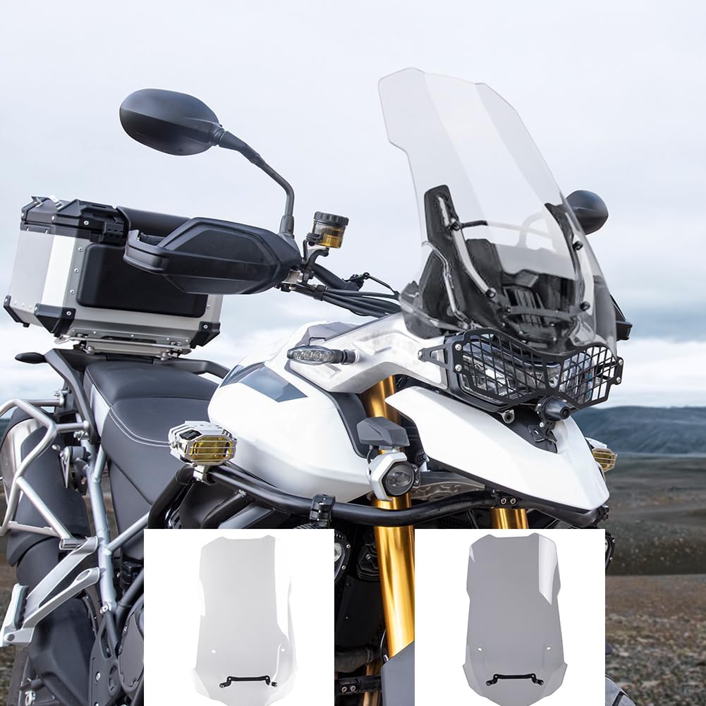 Amazon.com: Motorcycle Windshield Windscreen Wind Screen Wind Deflector ...