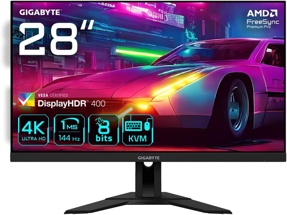 GIGABYTE Monitor de jogos M28U 28 polegadas 4K UHD - 3840 x 2160, 144Hz ...