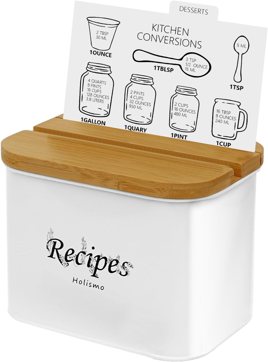 Amazon.com: Recipe Box W/Cards and Dividers | Family Recipe Box | 50 ...