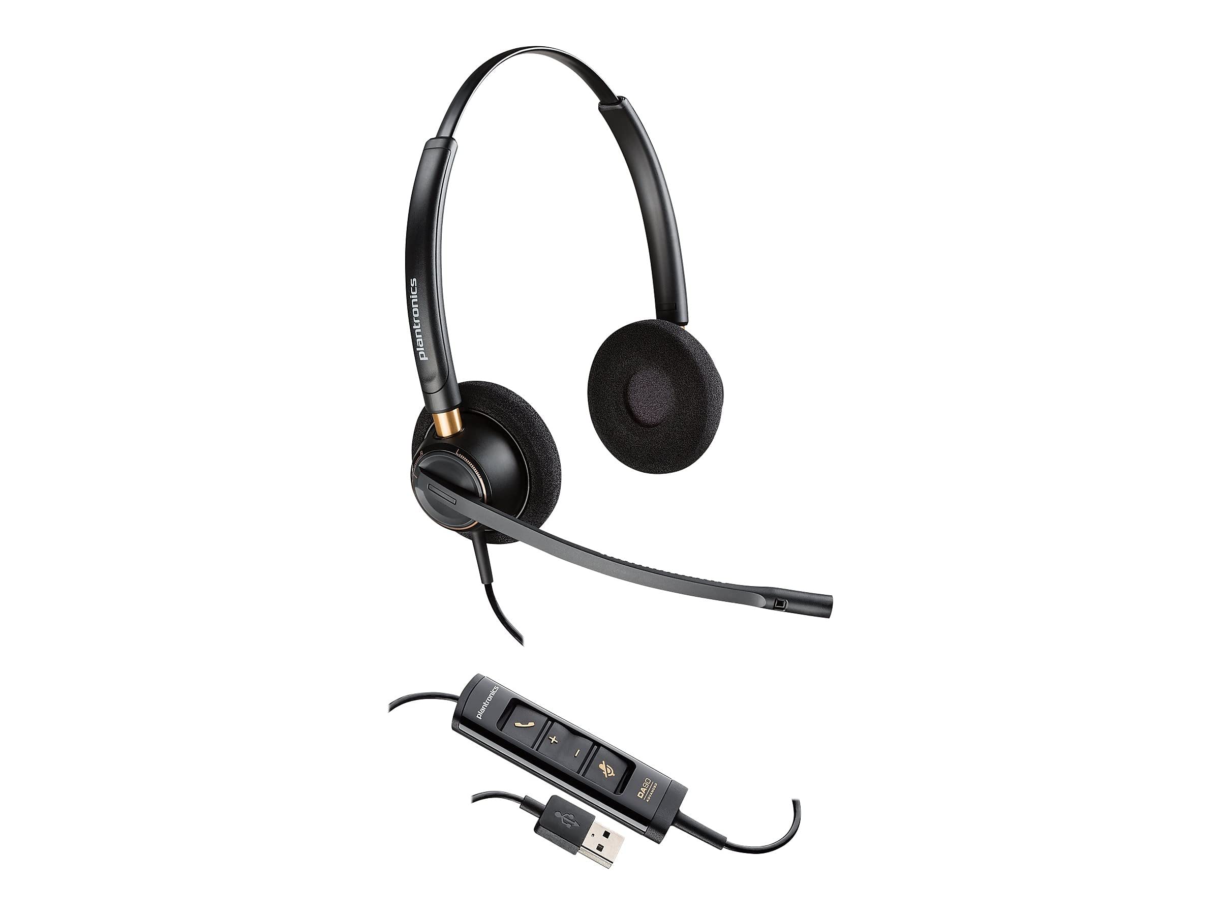 Amazon.com: Plantronics Corded Headset with USB Connection, Black ...