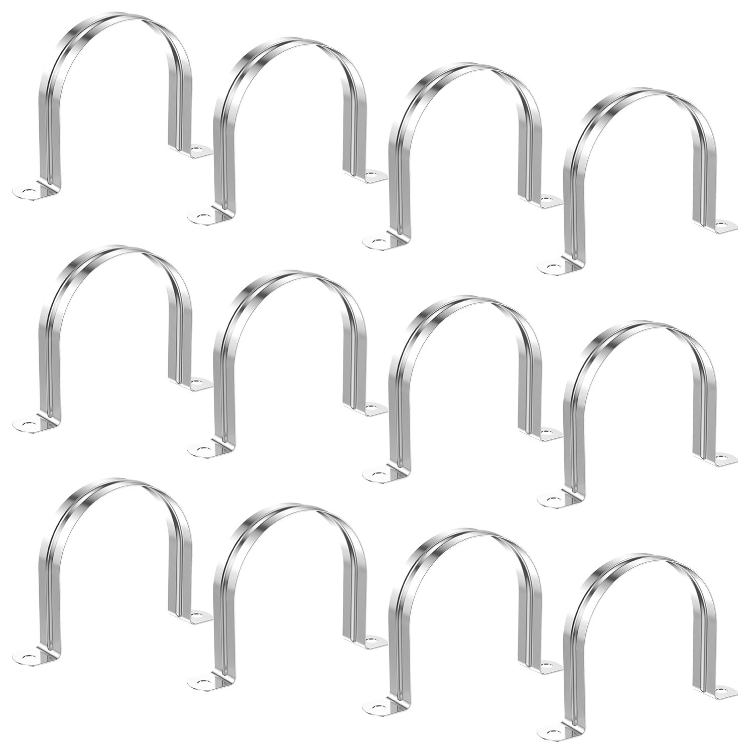 SEKSUALA 12Pcs 4 Inch (100mm) 304 Stainless Steel Conduit Clamps, U ...