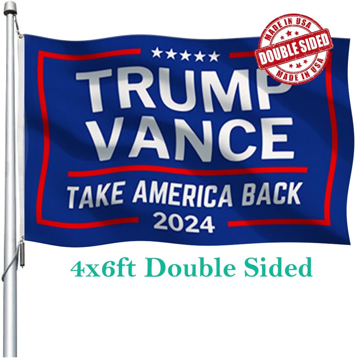 Amazon.com : Trump Vance 2024 Flag Double Sided 4x6 Outdoor- Donald ...