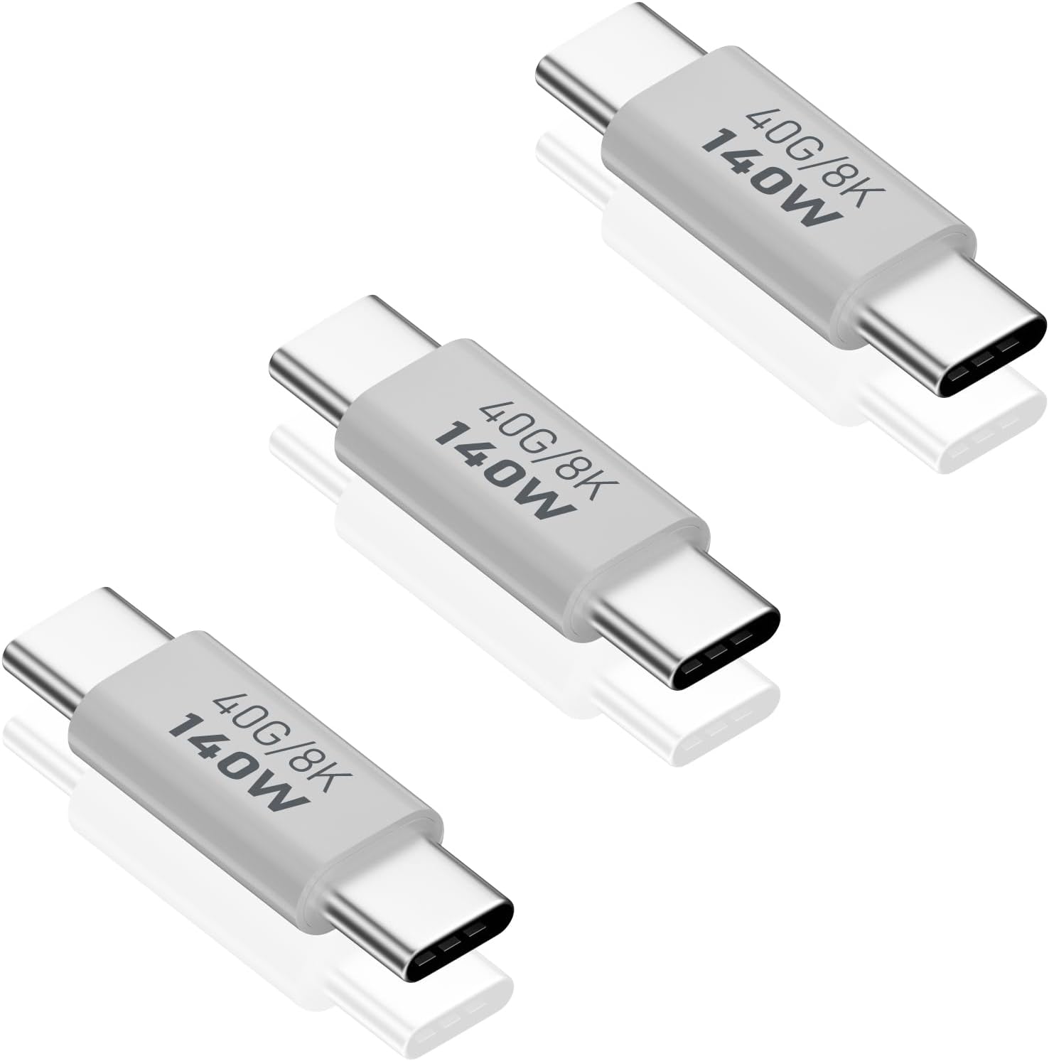 Amazon.com: Poyiccot 140W USB C Male to Male Adapter 3Pack, 40Gbps 8K ...