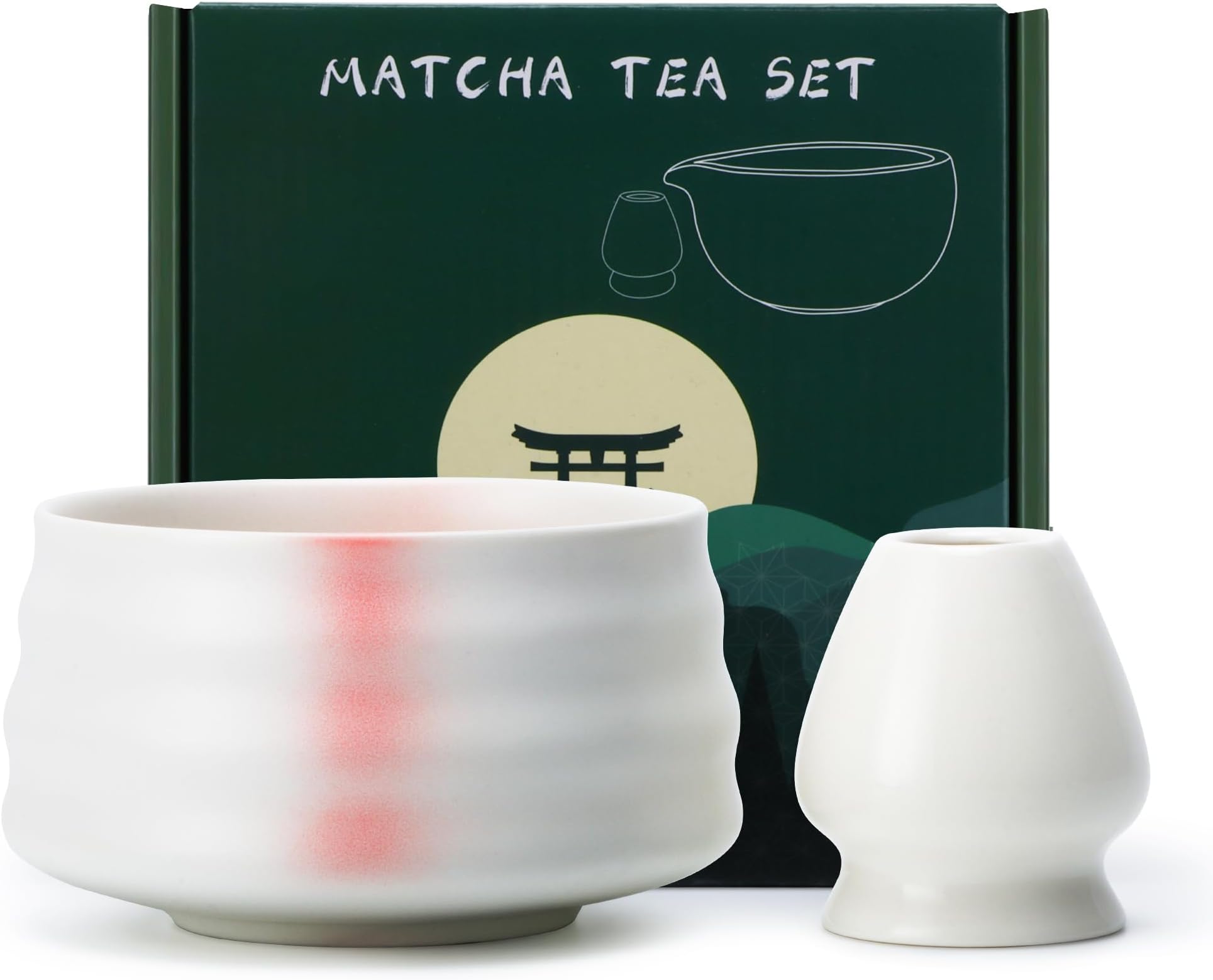 RAEF Japanese Ceramic Glossy Pink Matcha Bowl Macha Tea Whisk Chawan ...