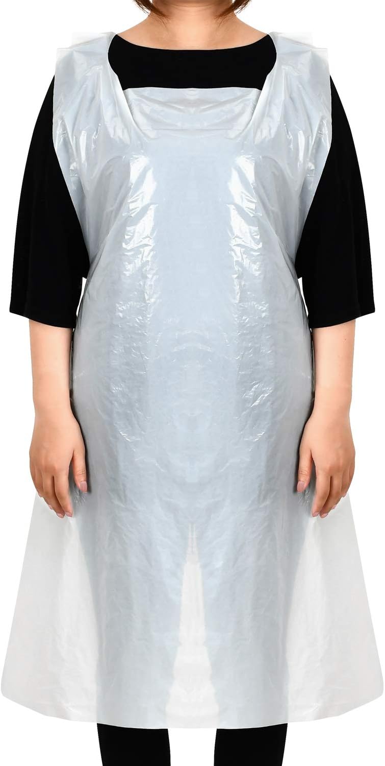 Amazon.com: Plastic Disposable Aprons 100 pack - 28 X 42 inches - Large ...