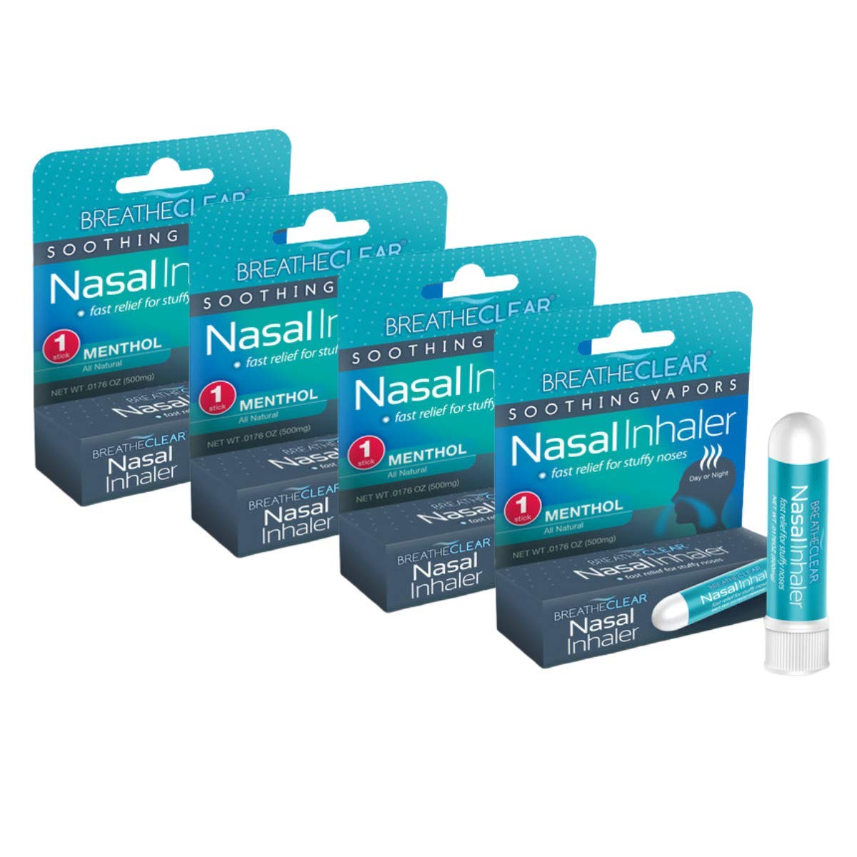 Buy by BreatheClear (4 Pack, Menthol) - Stuffy Nose Nasal + Chest ...