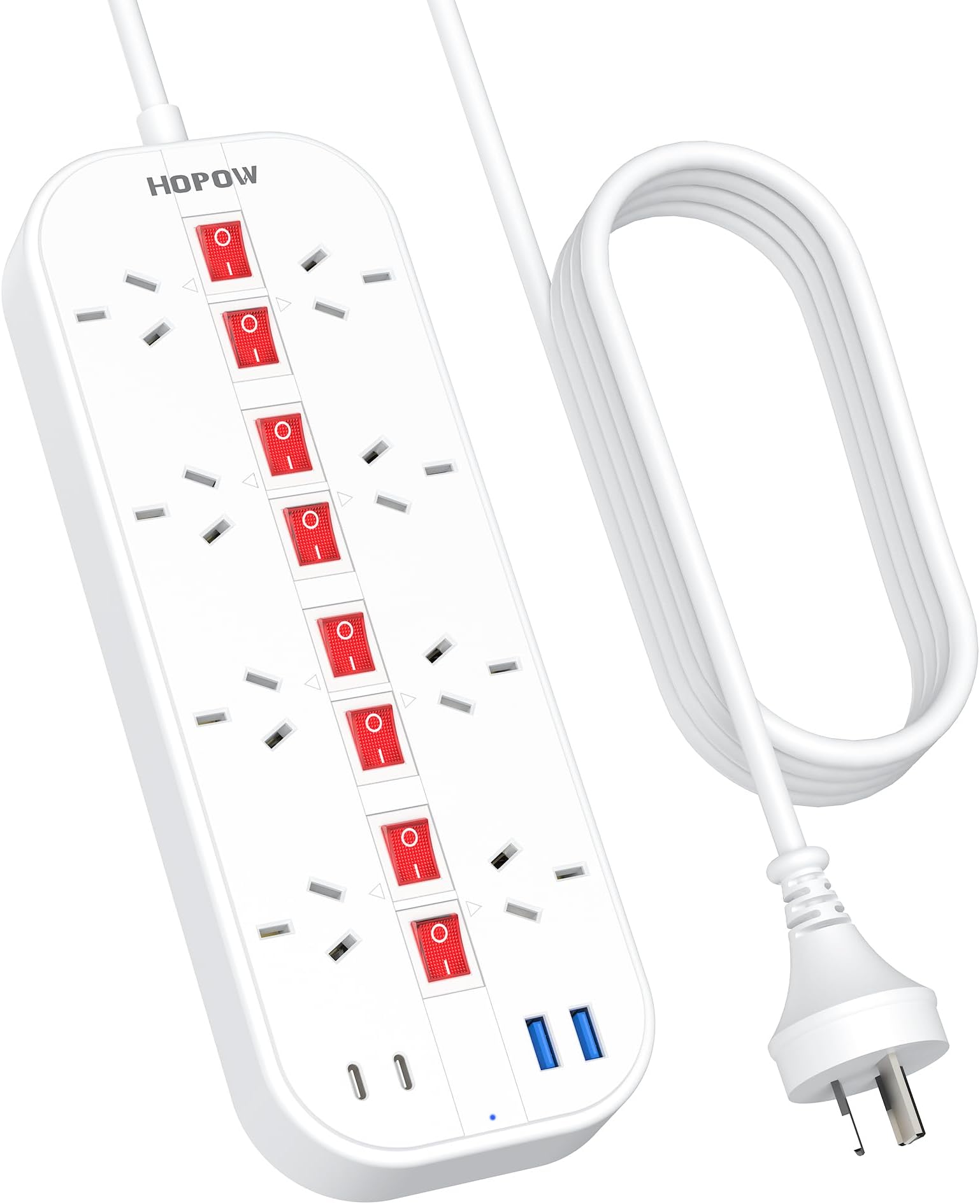 Addtam Power Board Surge Protected with Individual Switch, Powerboard ...