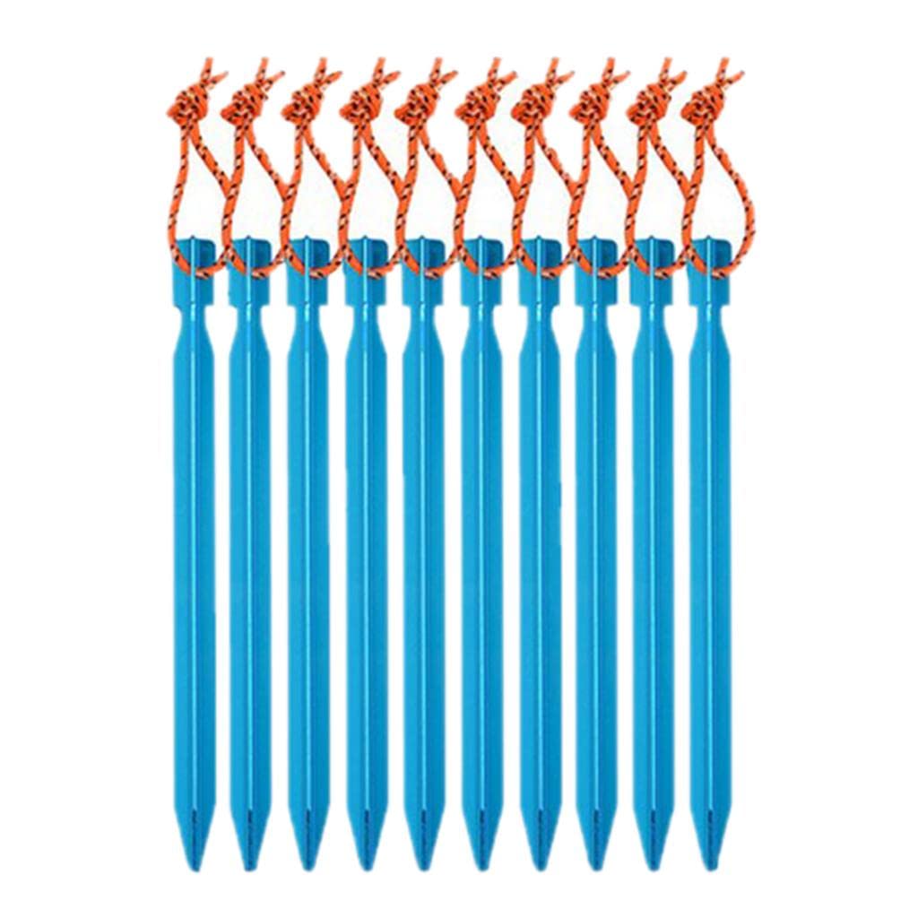 10Pcs Professional Aluminum Alloy Outdoor Family Tent Stake Pegs Ground ...