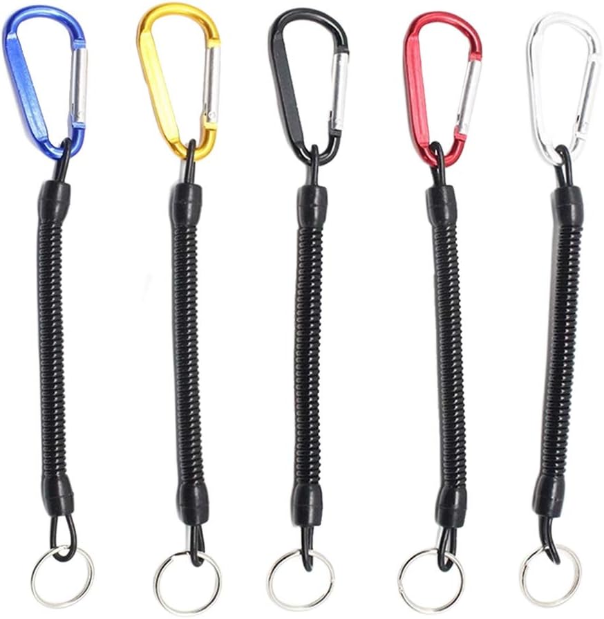 Amazon.com : FEISIDUNWSF 5 Pcs Spiral Key Holders Clip Color Carabiner ...