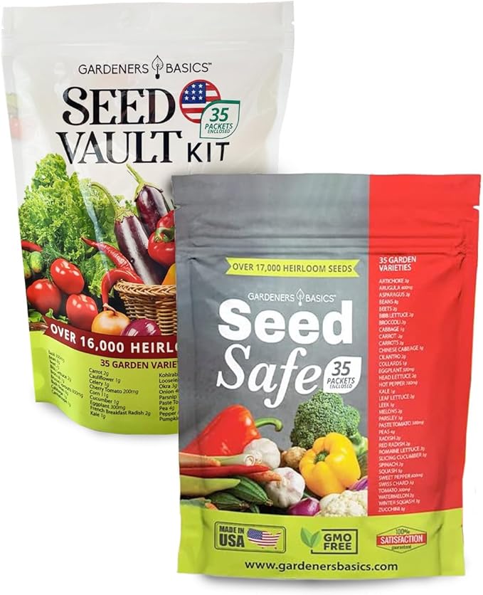 Amazon.com : Survival Seed Vault Kit - 70 Heirloom Vegetable Seed ...